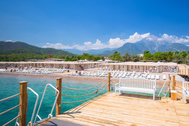 Coast of the Turkish Riviera with Amazing Beach, Tekirova Stock Image ...