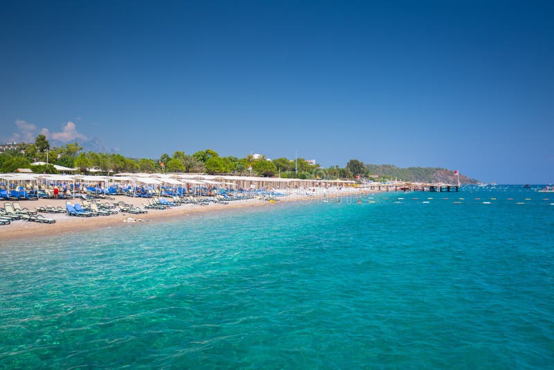 Coast of the Turkish Riviera with Amazing Beach, Tekirova Stock Image ...