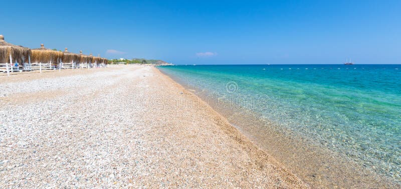 Coast of the Turkish Riviera with Amazing Beach, Tekirova Stock Image ...