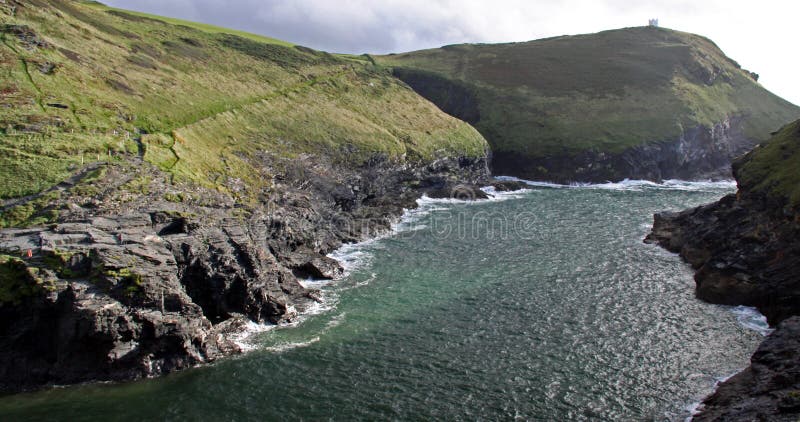 Coast View of Rocky Cliffs and Cove, Cornwall, UK Stock Image - Image ...