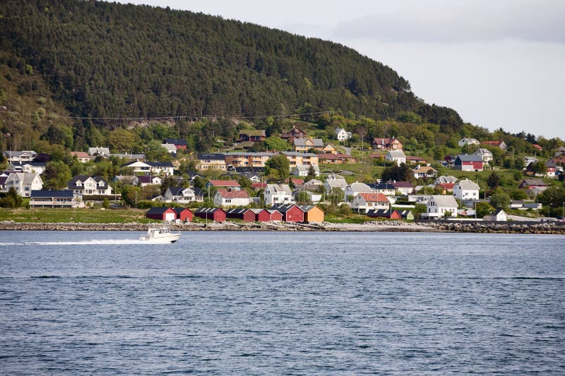 Coast village stock photo. Image of scenic, fjord, fjords - 28086298