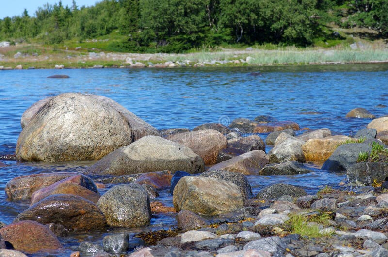 Coast of the White Sea in Solovki, Russia Stock Photo - Image of water ...