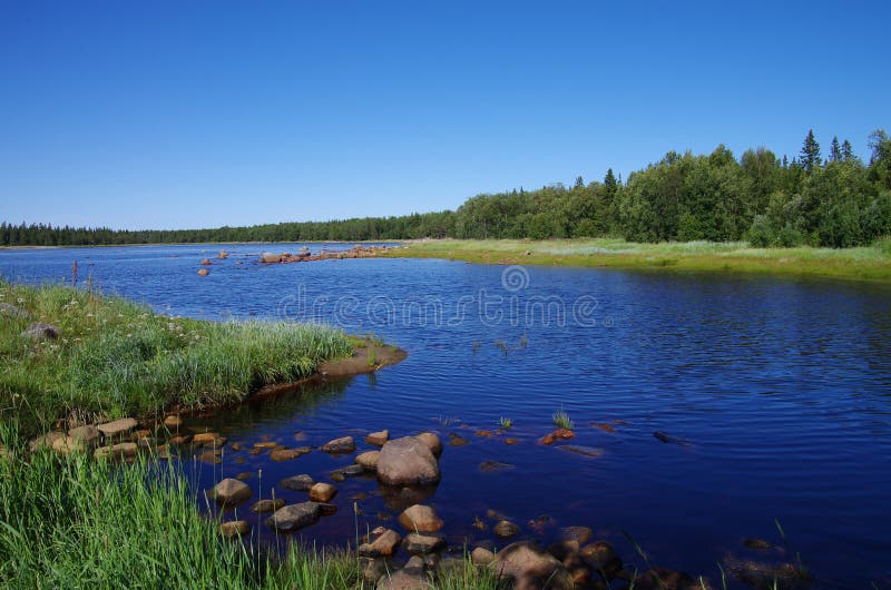 Coast of the White Sea in Solovki, Russia Stock Photo - Image of ...