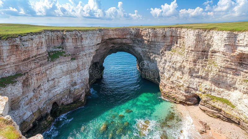 Coastal Arch Rock, Ocean View, Sunny Day, Travel Stock Image - Image of ...