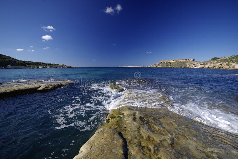 Coastal Area in the North of Malta Stock Image - Image of water, area ...