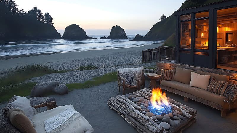Fire Pit Luxury Beach House Sunset Stock Photos - Free & Royalty-Free ...