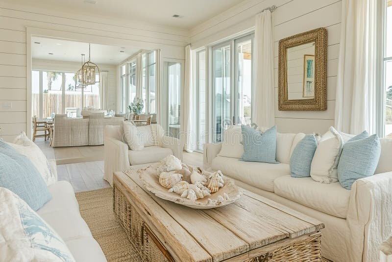 Coastal Beach House Interior with Light and Airy Decor for a Relaxed ...