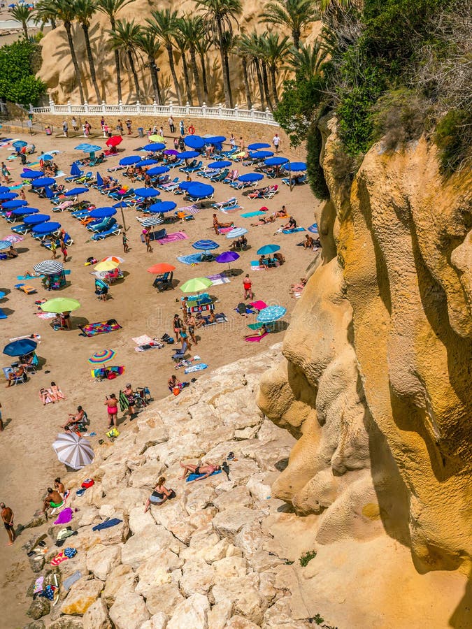 Coastal Benidorm Resort Beach, Spain Editorial Stock Image - Image of ...