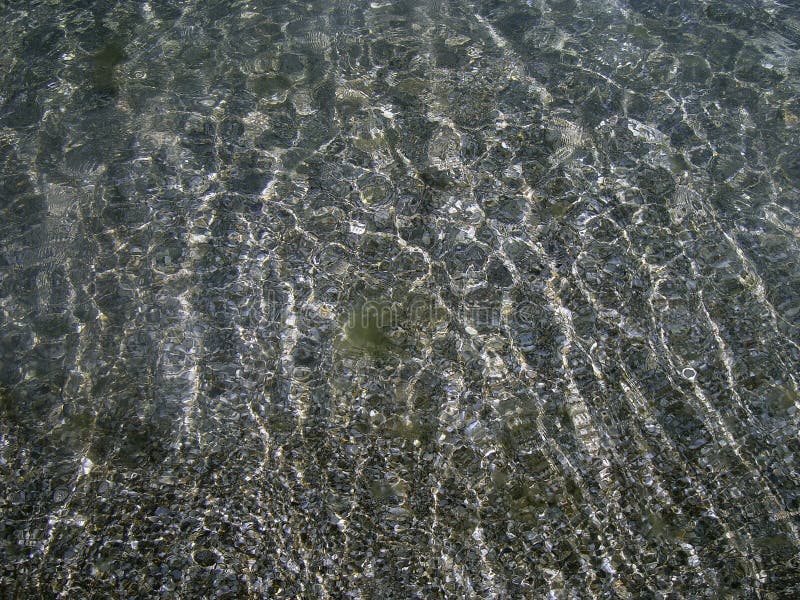 Coastal the Bottom of Small Pebbles through the Clear Water Stock Image ...