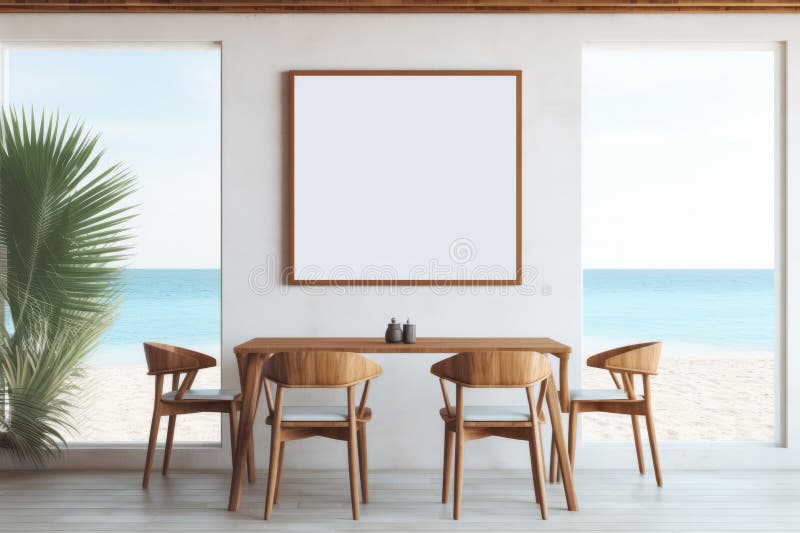 Coastal Cafe Frame Mock-up stock illustration. Illustration of mockup ...
