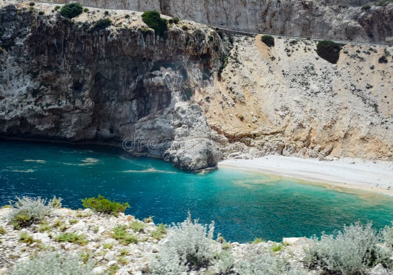 Coastal Cliffs of Limestone. the Coast of Mediterranean Sea in Turkey ...