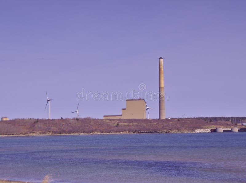 Coastal Coal Fired Power Plant Stock Image - Image of central, waves ...