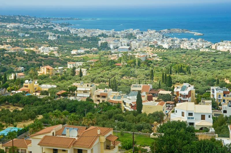 Coastal Crete panorama stock image. Image of architecture - 26082429