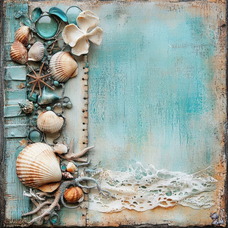 Coastal Decor with Shells and Beach Elements for Creative Use Stock ...