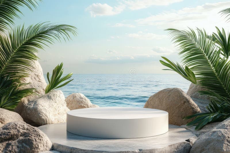 Coastal Display Podium, Tropical Setting Stock Photo - Image of nature ...