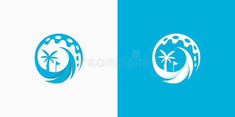 Coastal Golf Course Vector Logo Design Stock Vector - Illustration of ...