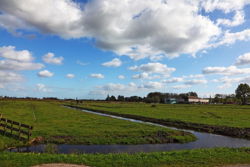 Coastal Grassy Plain with Channels Stock Image - Image of grass ...