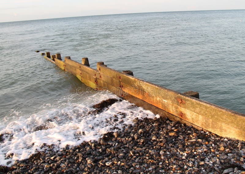 Groyne Coastal Defence at Aberdeeen Beach, Scotland Stock Image - Image ...