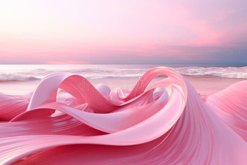 Coastal Harmony Waves Converging into a Scene of Stock Illustration ...