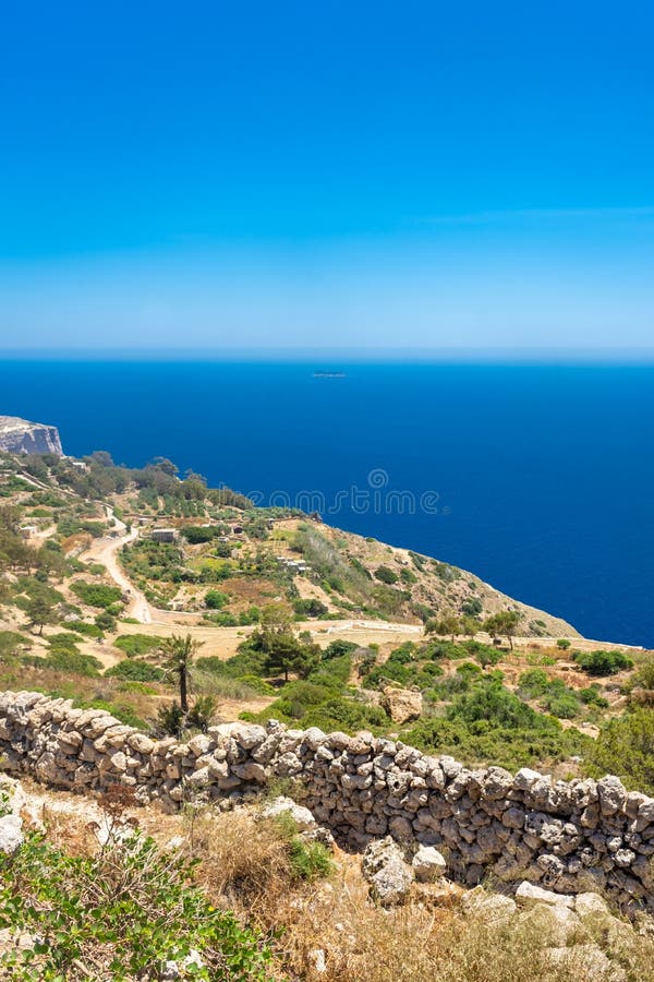 Coastal Landscape of the Dingli Cliffs, Malta Stock Image - Image of ...