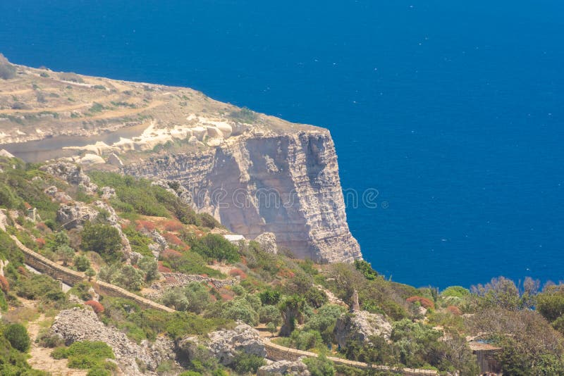 Coastal Landscape of the Dingli Cliffs, Malta Stock Image - Image of ...