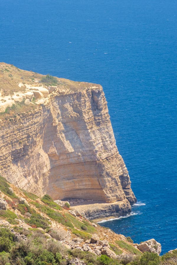 Coastal Landscape of the Dingli Cliffs, Malta Stock Photo - Image of ...