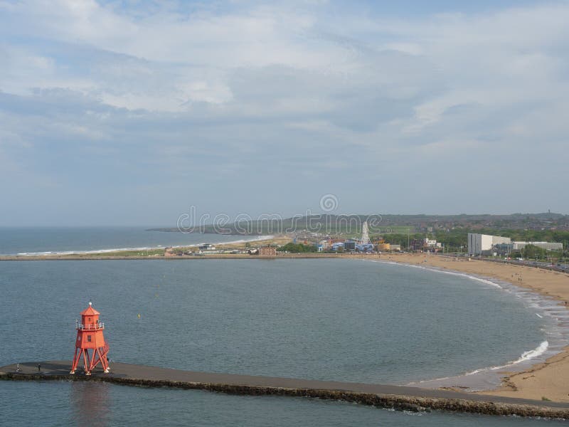 Coastal Landscape in Newcastle, England Stock Image - Image of village ...
