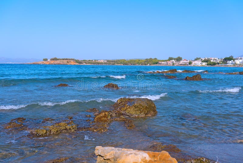 Coastal Landscape of Crete Island, Greece. Stock Image - Image of ...