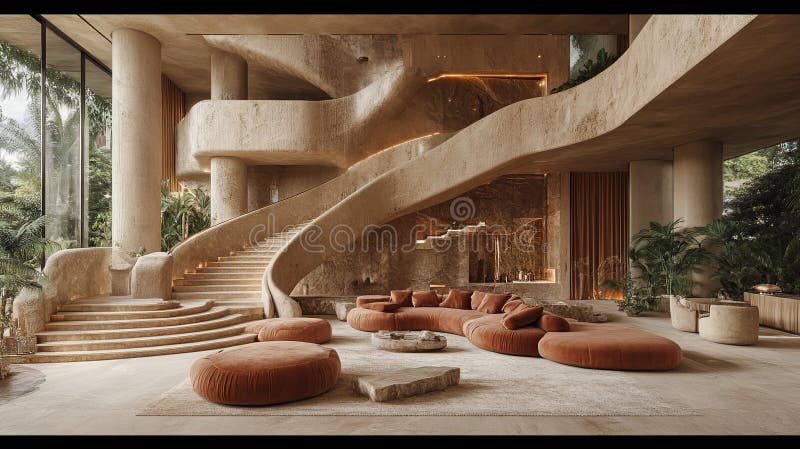 Coastal Mansion S Grand Staircase & Lounge Stock Photo - Image of ...