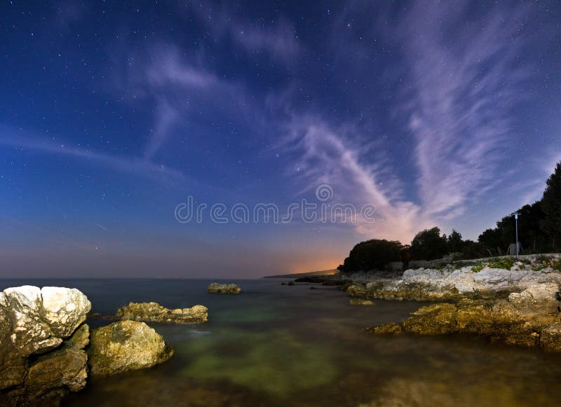 Coastal night stock image. Image of beautiful, exposure - 28432705