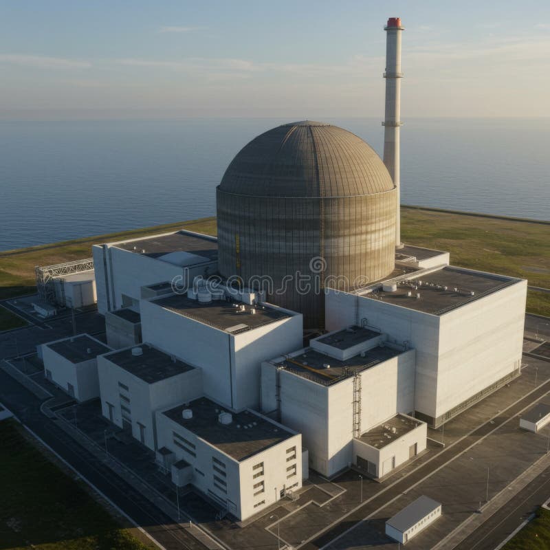 Coastal Nuclear Power Plant Aerial View Stock Illustrations – 17 ...