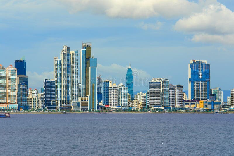 Panorama of Panama City Capital Stock Image - Image of center, water ...