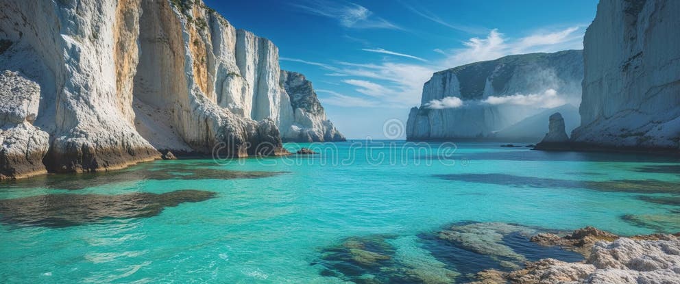 Coastal Paradise with Turquoise Water and Dramatic Limestone Cliffs ...