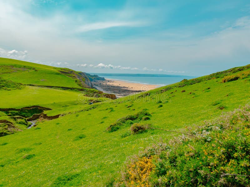 The Coastal Path Sandymouth Cornwall United Kingdom Stock Photo - Image ...