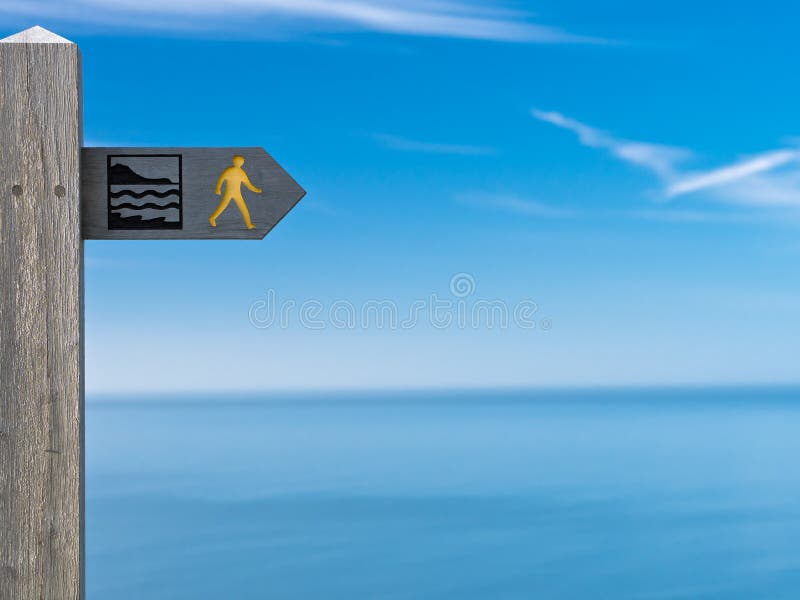 Coastal Path Sign Cardigan Bay Wales Stock Image - Image of wales, hike ...