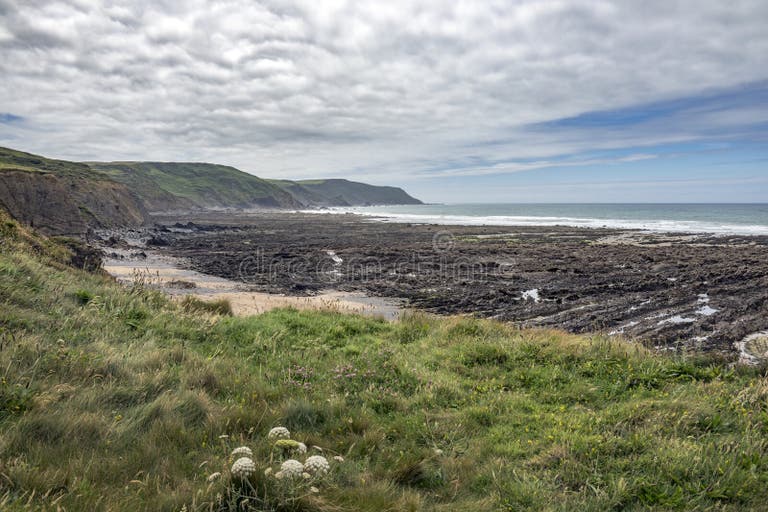 Coastal Path View South of Widemouth Bay Stock Image - Image of cornish ...