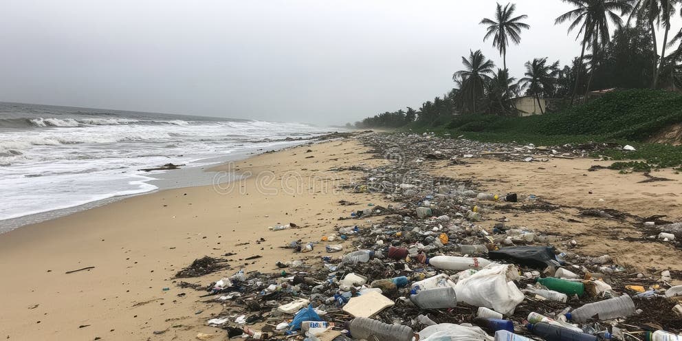 Coastal Pollution with Plastic Debris on Sandy Beach Affecting Ocean ...
