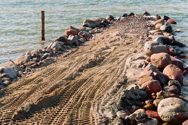 Coastal Protection Measures, Construction Equipment on the Shore, the ...