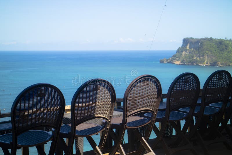 Coastal Restaurant Facing the Ocean Stock Photo - Image of vacation ...