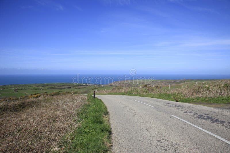 Coastal Road Cornwall England Stock Photo - Image of isolated, britain ...