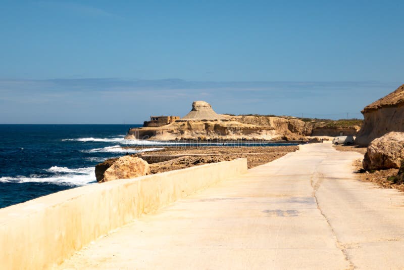 Coastal Road on Gozo Island, Malta Stock Image - Image of island, sunny ...