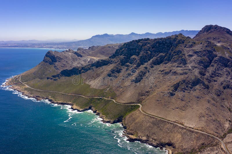 Coastal Road with Sea and Mountains Stock Photo - Image of road, boat ...