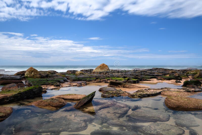 Rock Pools with Blue Sky in Sydney Australia Stock Image - Image of ...