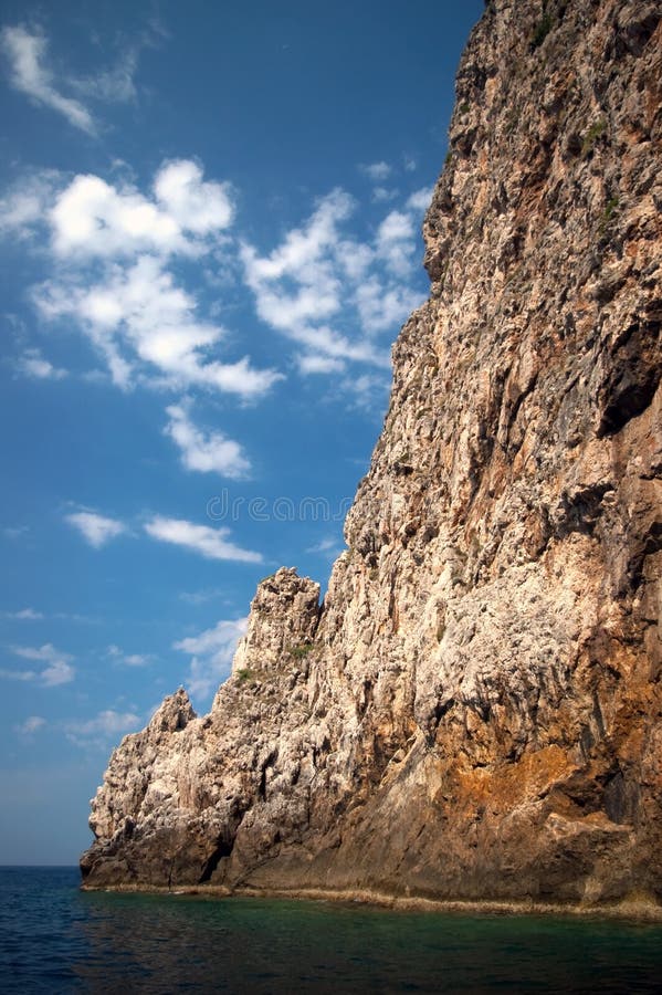 Coastal rock view stock image. Image of greece, cliff - 14169209