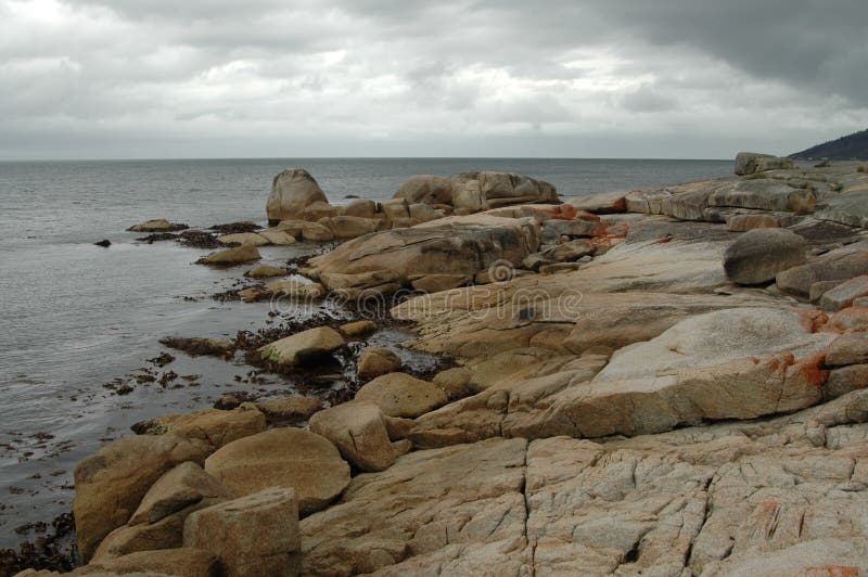 Coastal rocks stock photo. Image of cove, tasmania, overcast - 153912