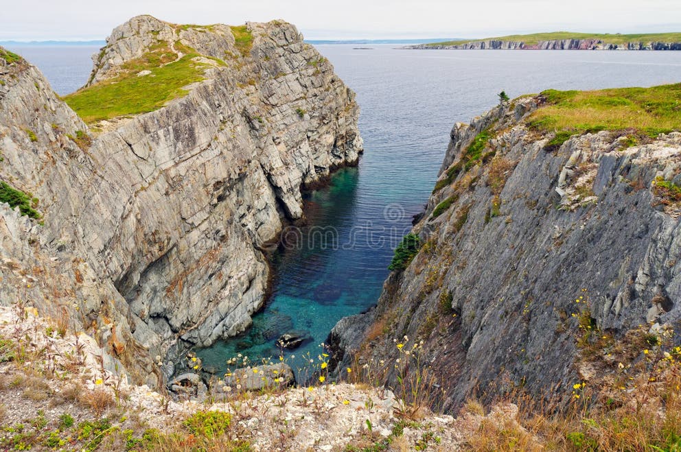 Coastal Rocks in Newfoundland Stock Image - Image of seascape, geology ...