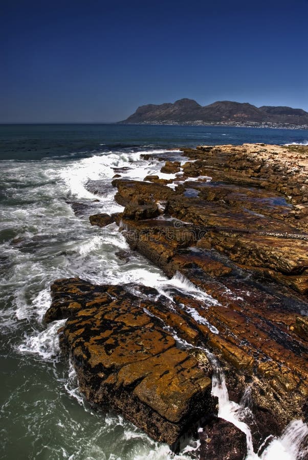 Coastal rocks scenery stock image. Image of colorful, waves - 3928053