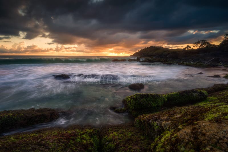 Coastal scene stock photo. Image of rocks, seascape, wave - 86566226