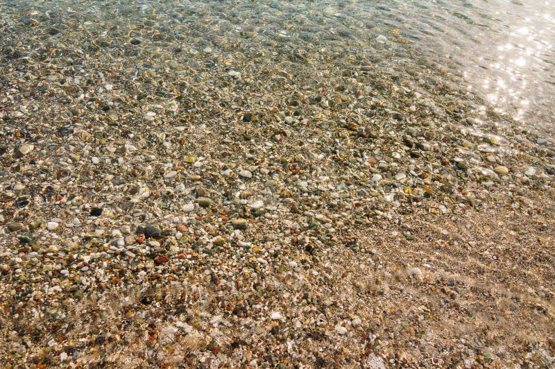 The Coastal Shingle of the Seabed in Clear Water Stock Image - Image of ...