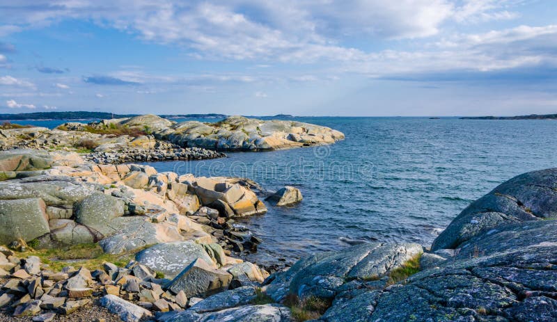 Coastal Strip with Small Stones and Rocks Stock Image - Image of nature ...